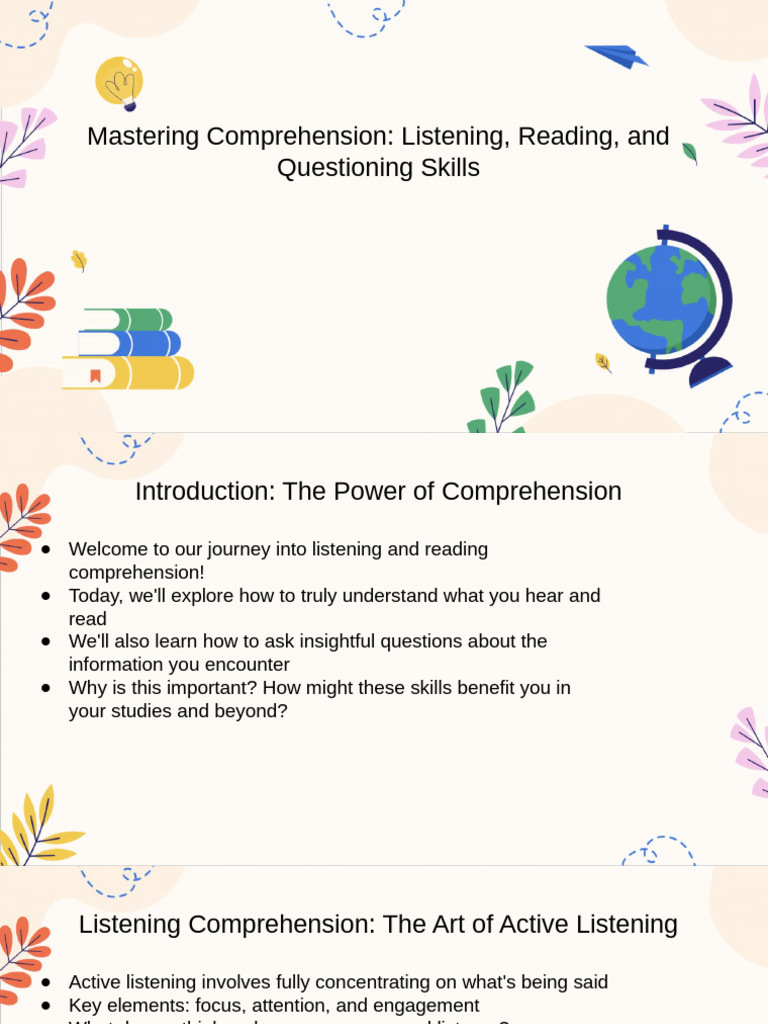 Mastering Listening and Questioning Skills | PDF | Reading ...