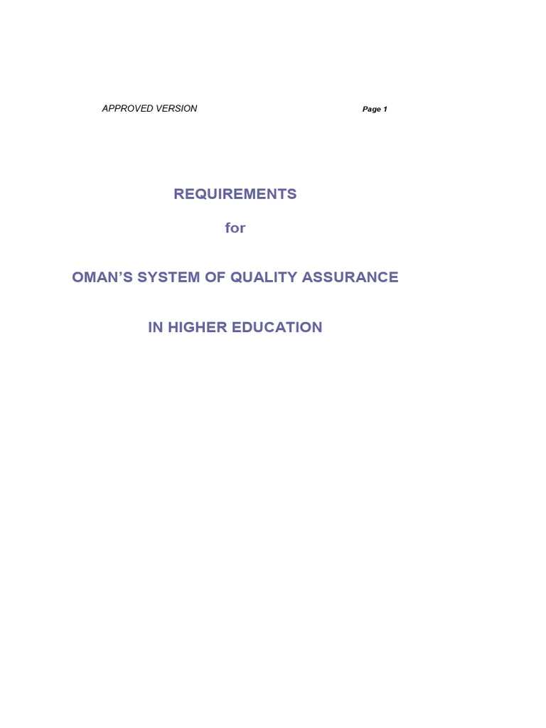 Quality Assurance in Oman's Higher Education | PDF | Academic Degree ...
