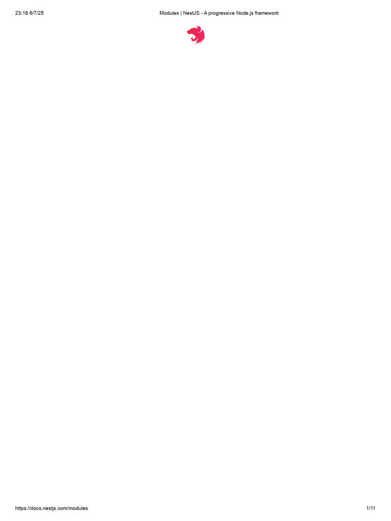 Modules - NestJS - A Progressive Node - Js Framework | PDF | Modular Programming | Class ...