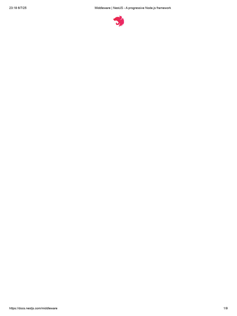 Middleware - NestJS - A Progressive Node - Js Framework | PDF | Systems Architecture | Computing