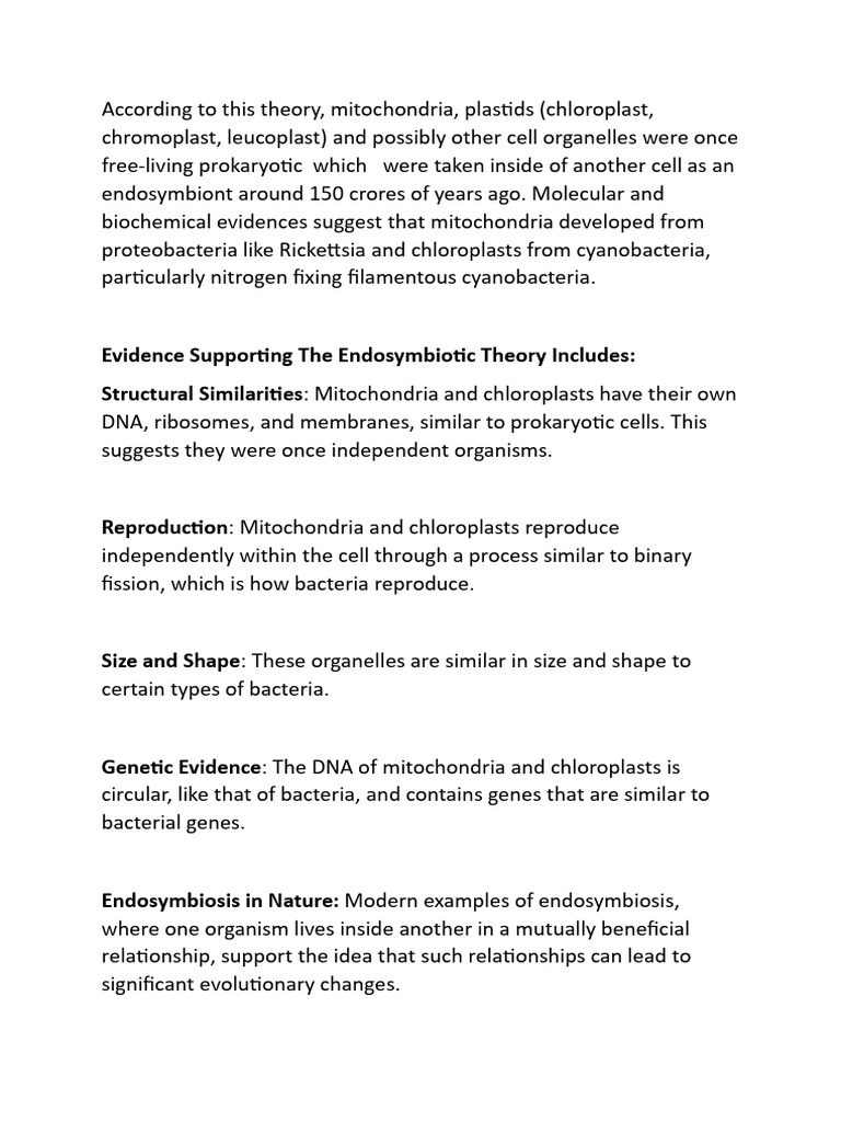 Endosymbiotic Theory | PDF
