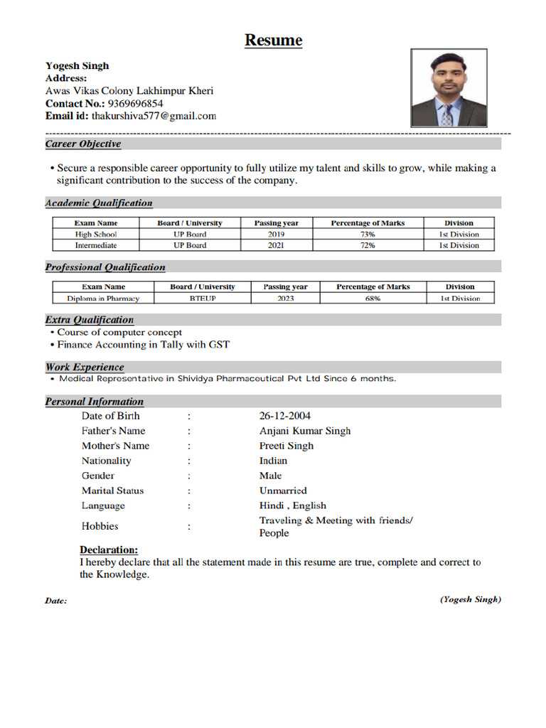 Yogesh Singh CV | PDF