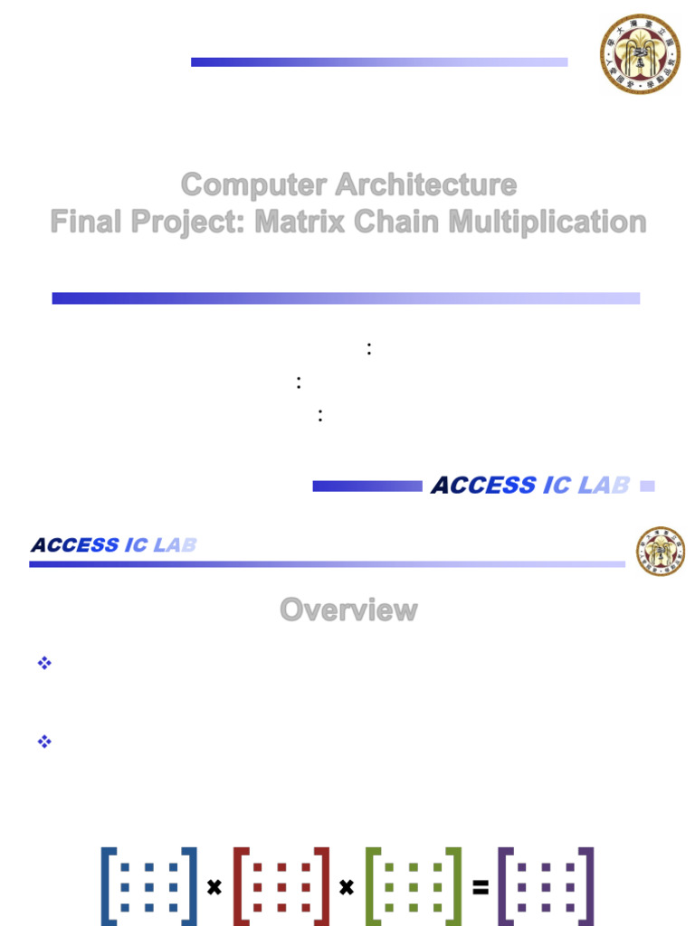 Computer Architecture Final Project | PDF | Matrix (Mathematics) | Dynamic Programming