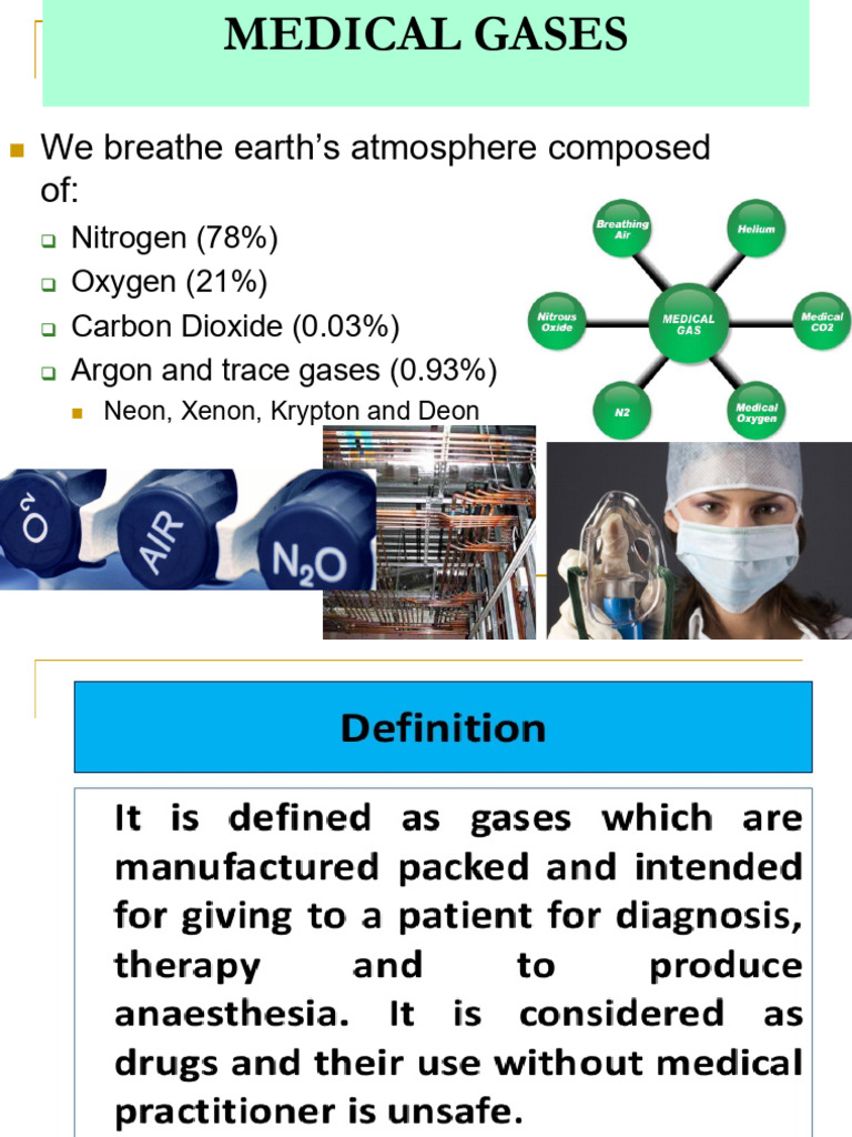 Medical Gases Lecture | PDF | Oxygen | Oxide