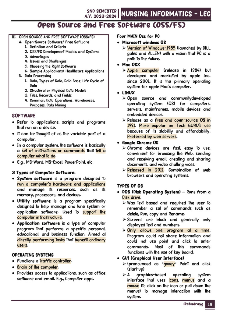 Nursing Informatics LEC Transes MIDTERMS | PDF | Electronic Health Record | Operating System