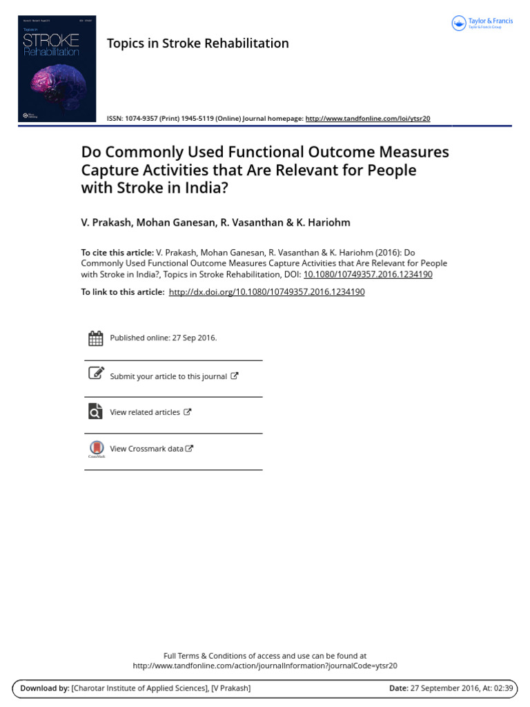 Do Commonly Used Functional Outcome Measures Capture Activities That ...