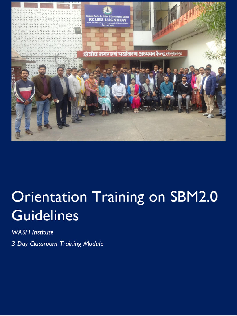 SBM Orientation Training Module | PDF | Sanitation | Septic Tank