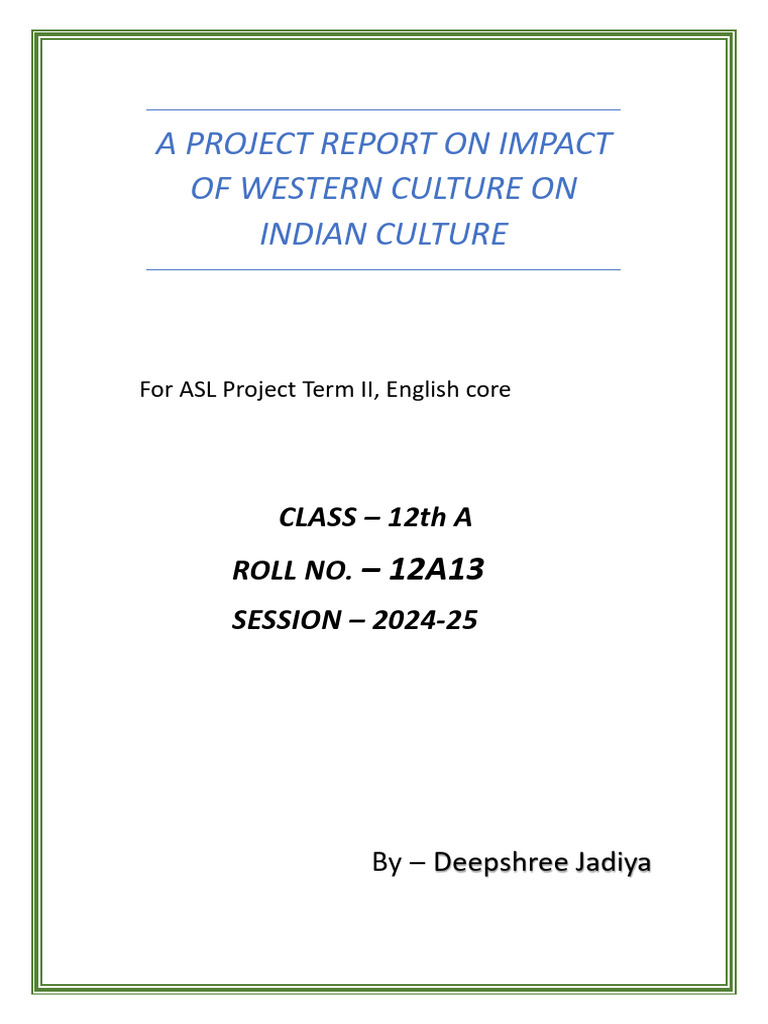 Impact of Western Culture on India | PDF | Masculinity | Traditions