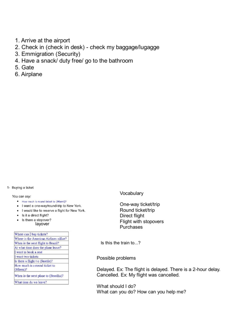 ESL Lesson: At the Airport Guide | PDF