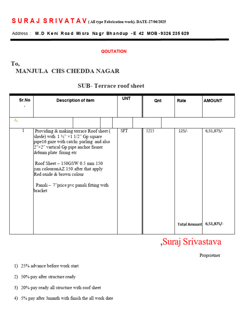 Suraj Galvanised Rooftop | PDF
