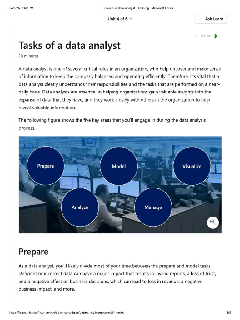Tasks of A Data Analyst | PDF