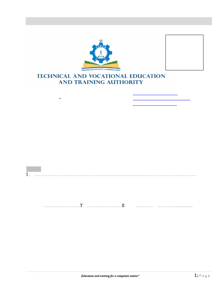 TVET Trainer Registration Application Form | PDF | Vocational Education