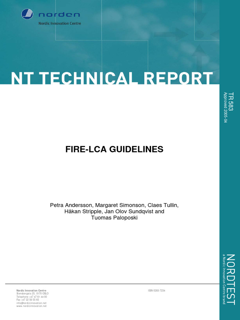 Fire-LCA Guidelines for Lifecycle Assessment | PDF | Life Cycle Assessment