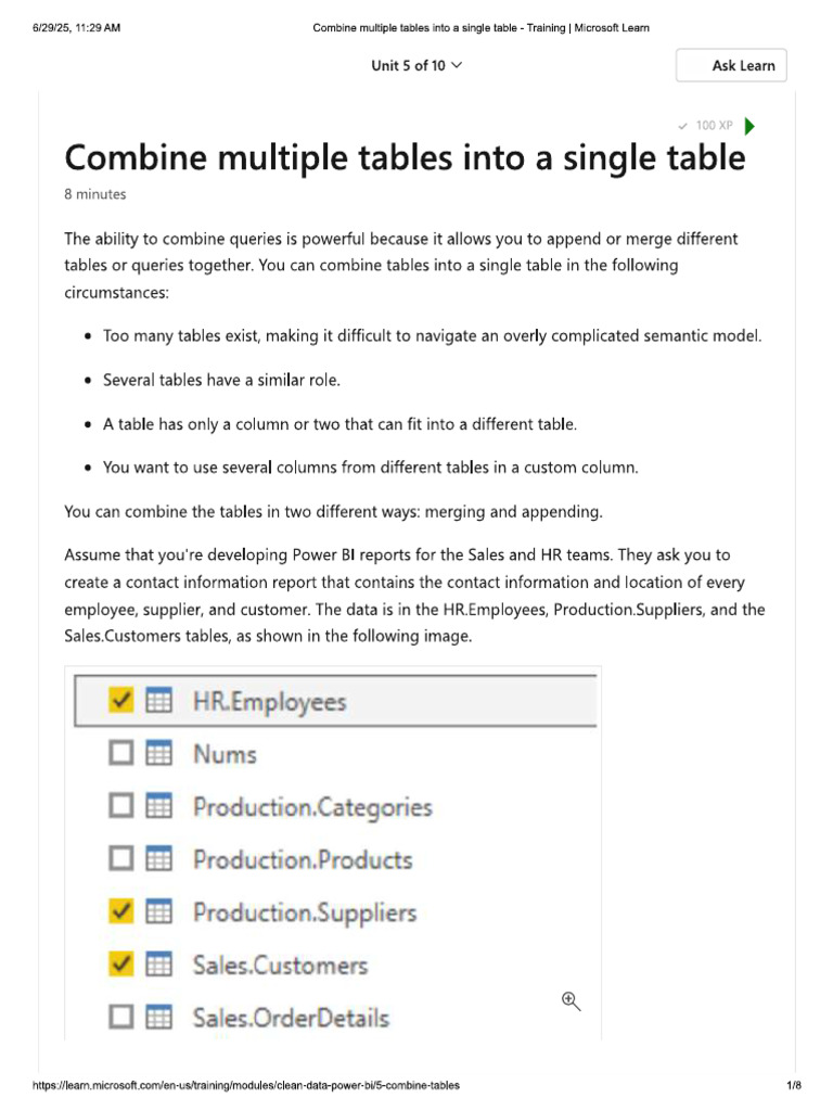 Combine Multiple Tables Into A Single Table | PDF
