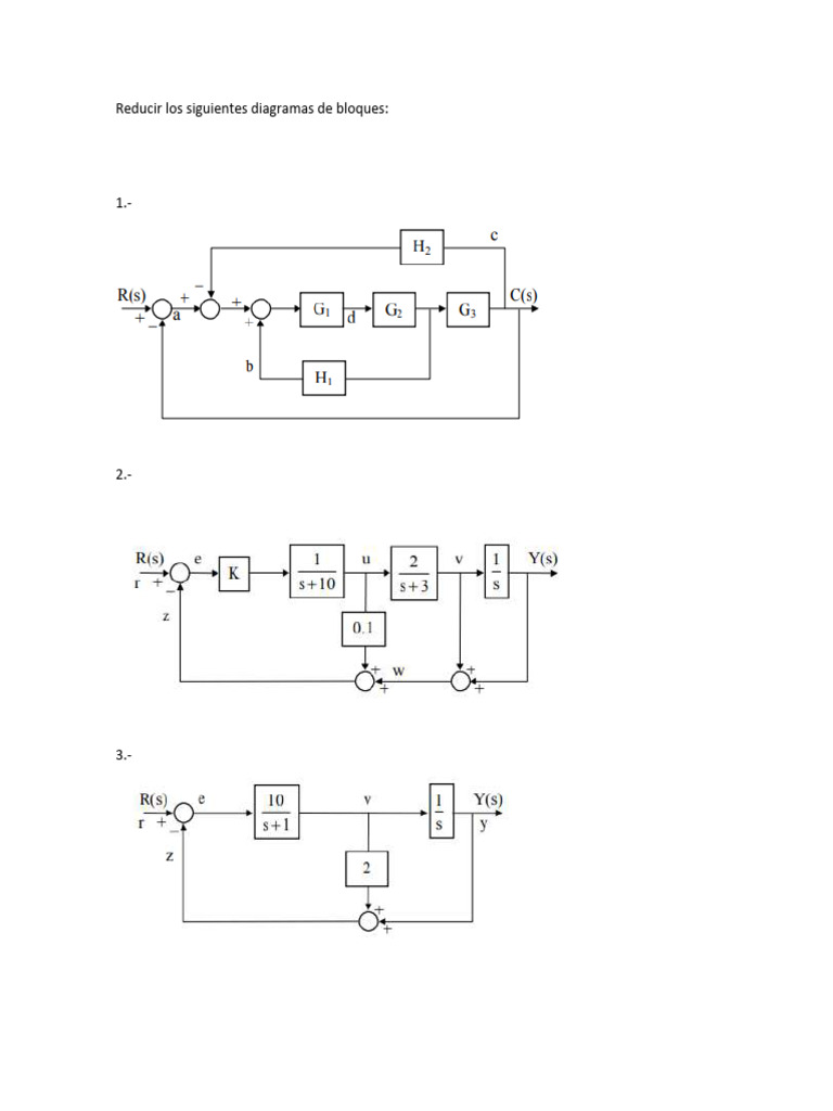 Ejercicios de Diagramas de Bloques | PDF