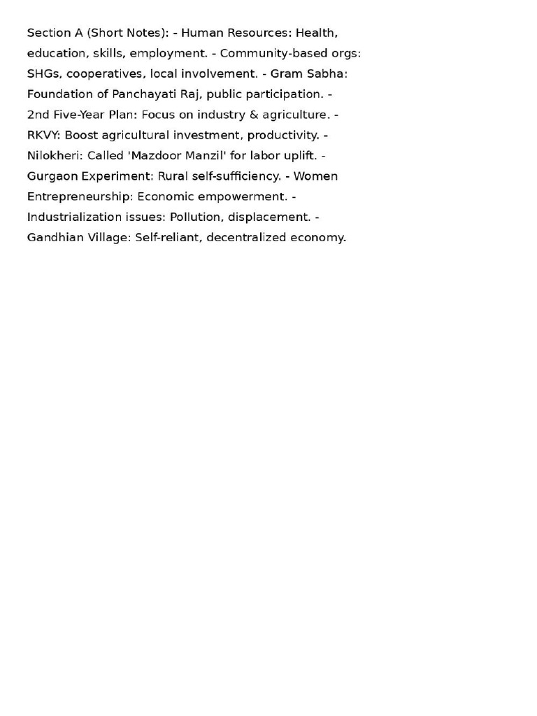 Rural Dev Important Handwritten Notes | PDF