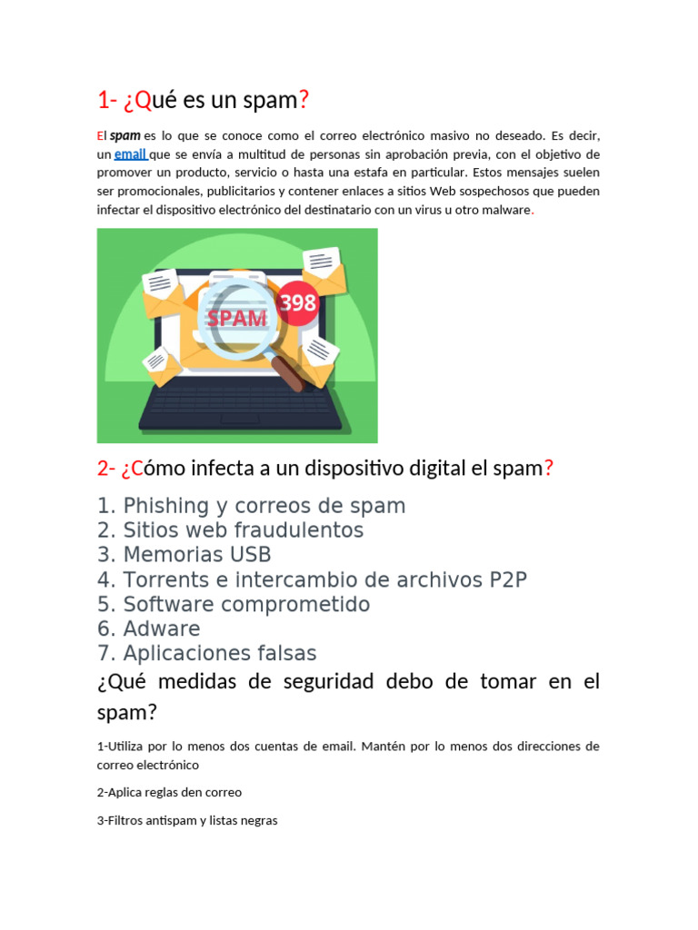 Qué es el spam y cómo protegerse | PDF
