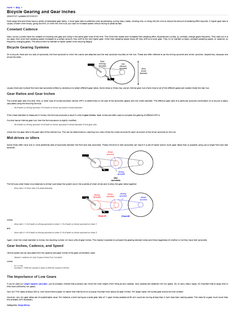 Bicycle Gearing and Gear Inches - Bikes at Work | PDF | Human Powered ...