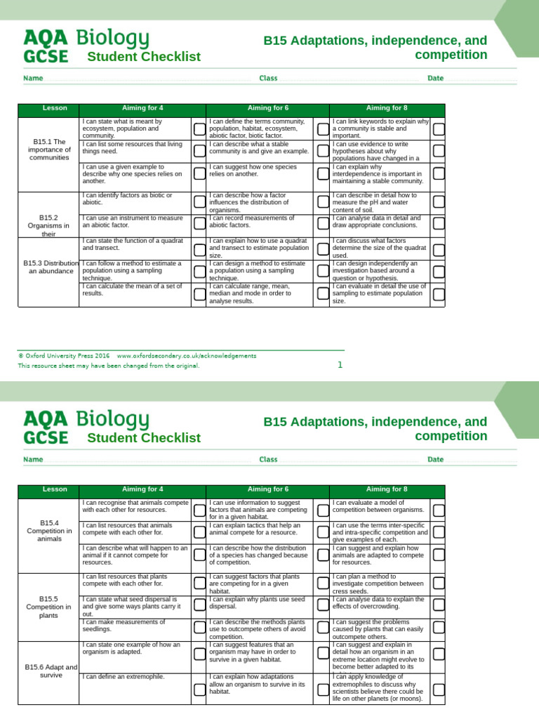 Checklist | PDF | Ecosystem | Adaptation