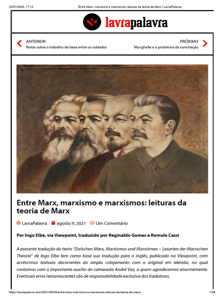 Leituras da Teoria de Marx e Marxismos | PDF | Marxismo | Karl Marx