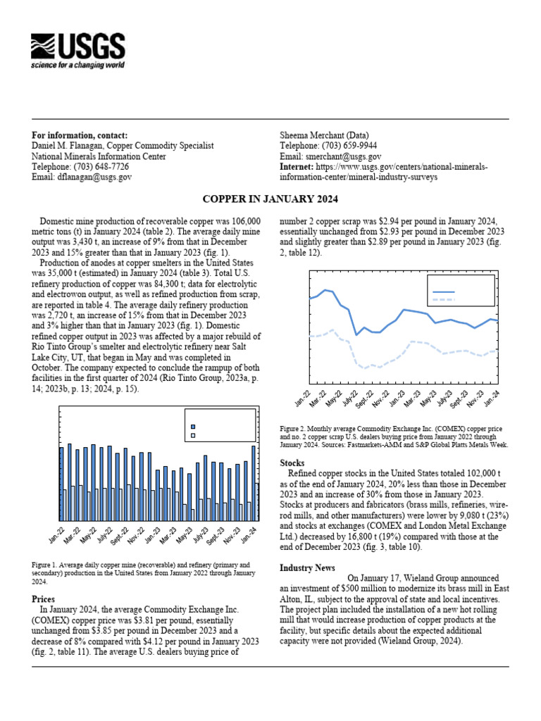 2024 Copper Mineral Industry Survey | PDF | Scrap | Secondary Sector Of ...