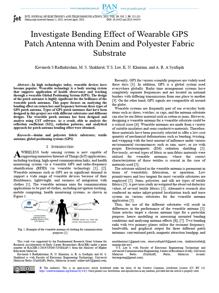 Bending Effects on Wearable GPS Antennas | PDF | Antenna (Radio) | Wireless