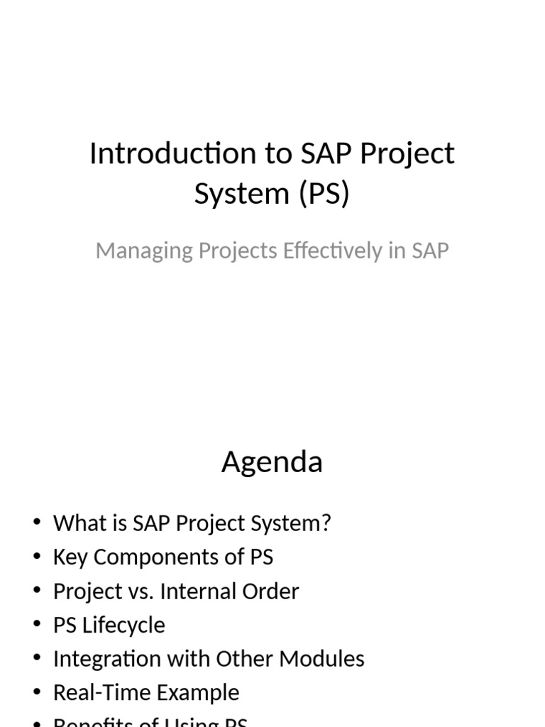 Overview of SAP Project System | PDF