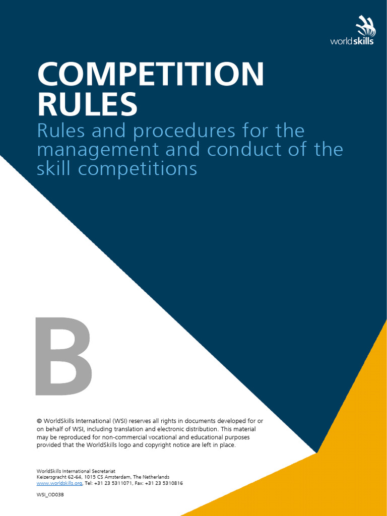 WorldSkills Competition Rules Guide | PDF | Specification (Technical ...