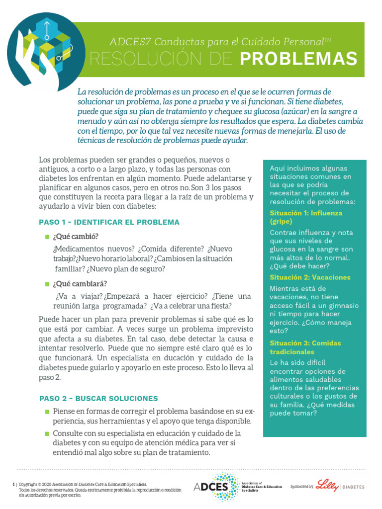 Resolución de Problemas - ADCES7 | PDF | Diabetes | Influenza