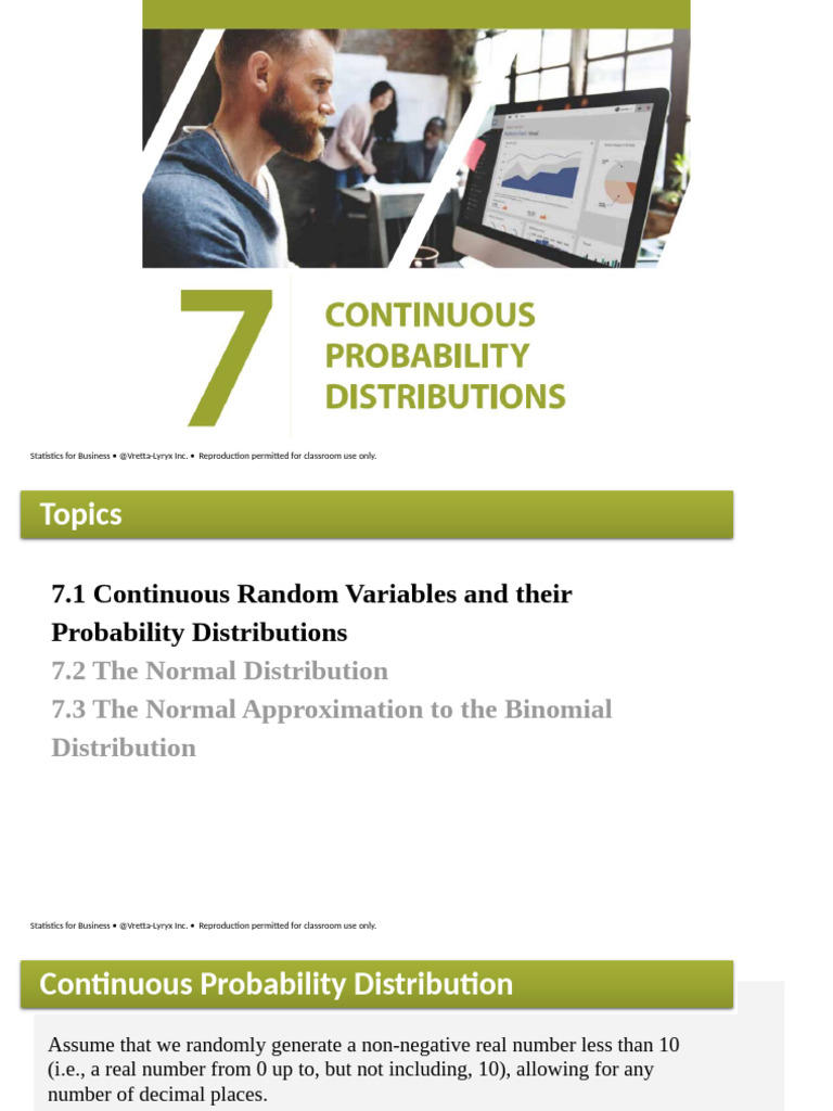 Chapter 7.1 Continuous Random Variables and Their Probability ...