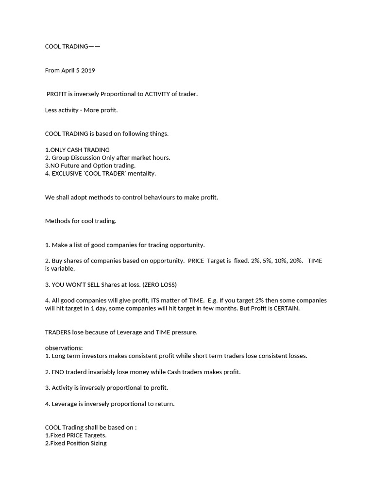 Cool Trading | PDF | Technical Analysis | Market Trend