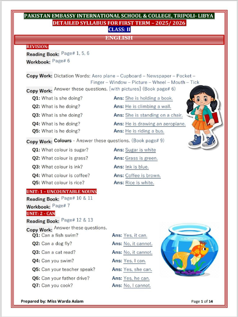 Grade 2 First Term Syllabus | PDF | Mosque | Computer Keyboard