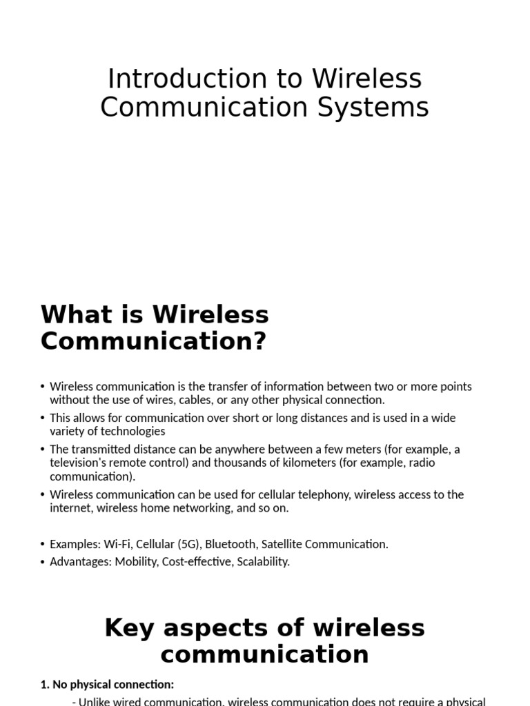 Lec1 - Introduction To Wireless Communication Systems | PDF | Wireless ...