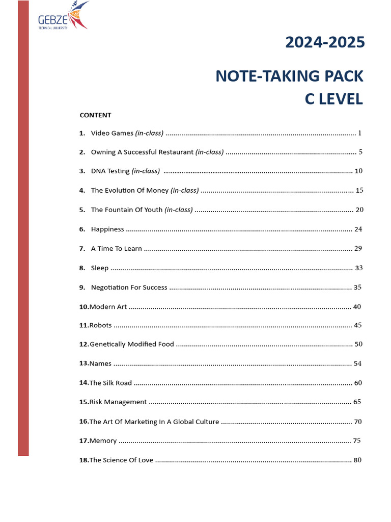 C-Level Note-Taking Pack 2024-2025 | PDF | Dna Profiling | Money