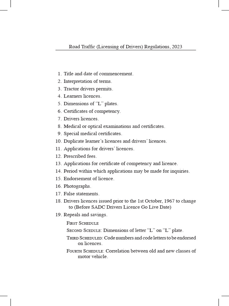 Driving Licence Regulations 2023 | PDF | Driver's License | Vehicles