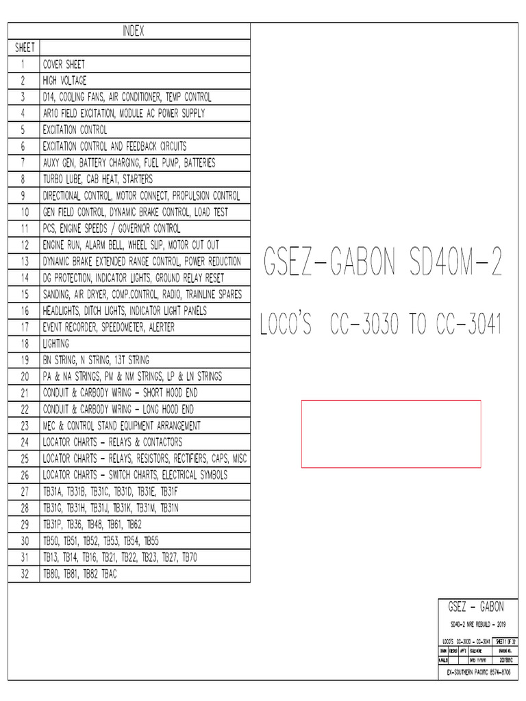 Electrical Schematic SD - 40 Série 2 | PDF