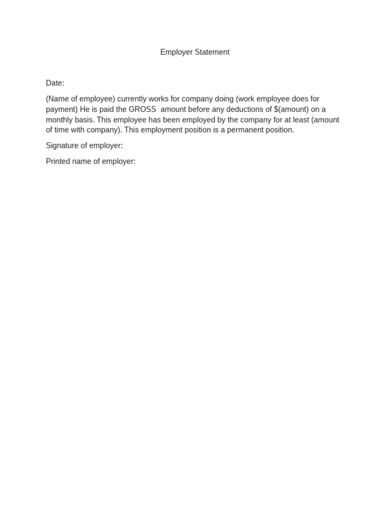 Employer Statement | PDF