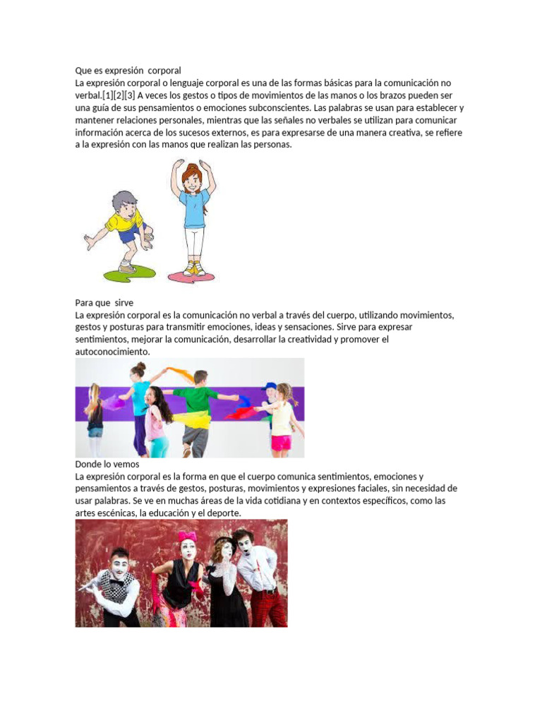 Que Es Expresión Corporal | PDF