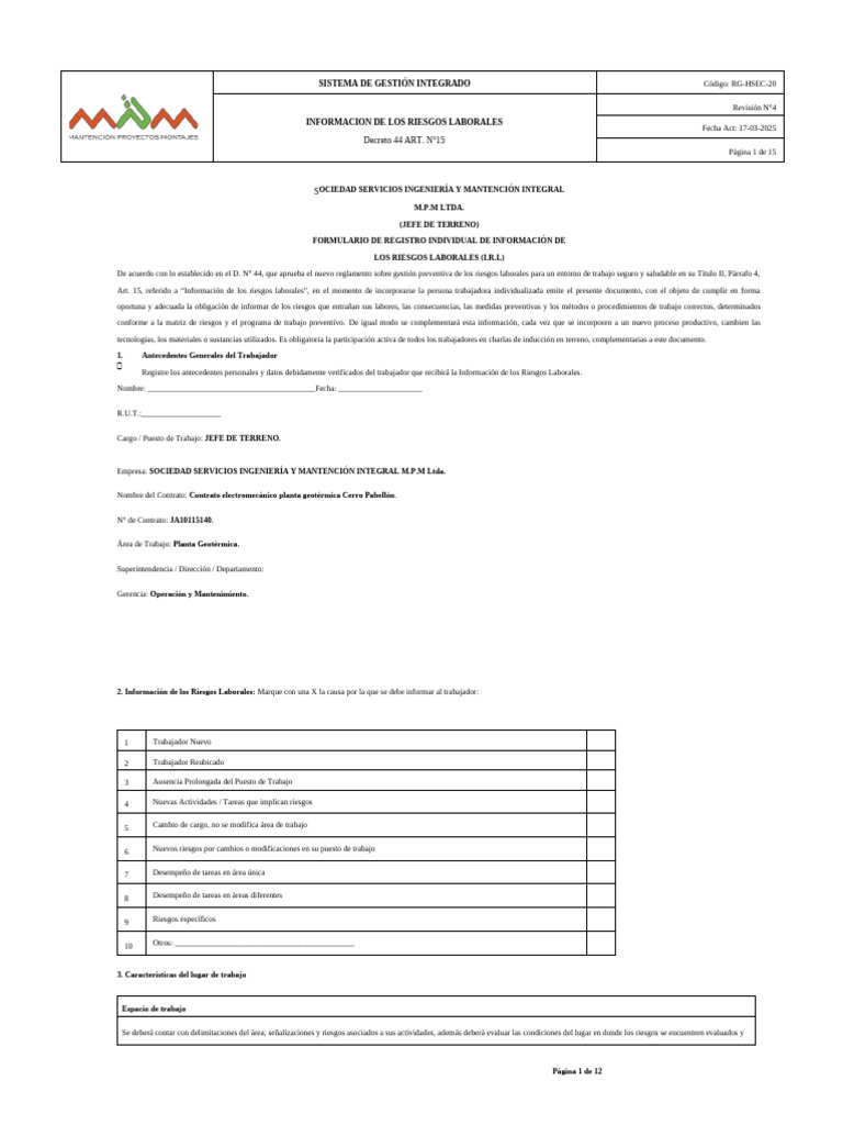 Irl RG Hsec 20 - r4 Jefe de Terreno | PDF | Drogas | Peatonal