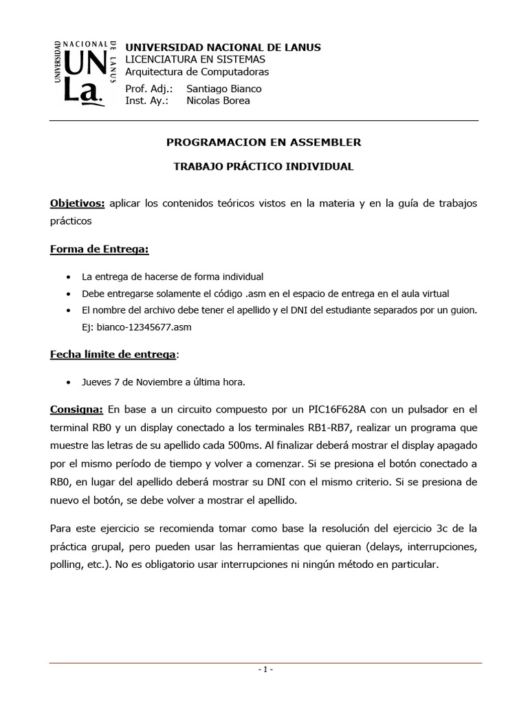 Consigna TP Individual | PDF