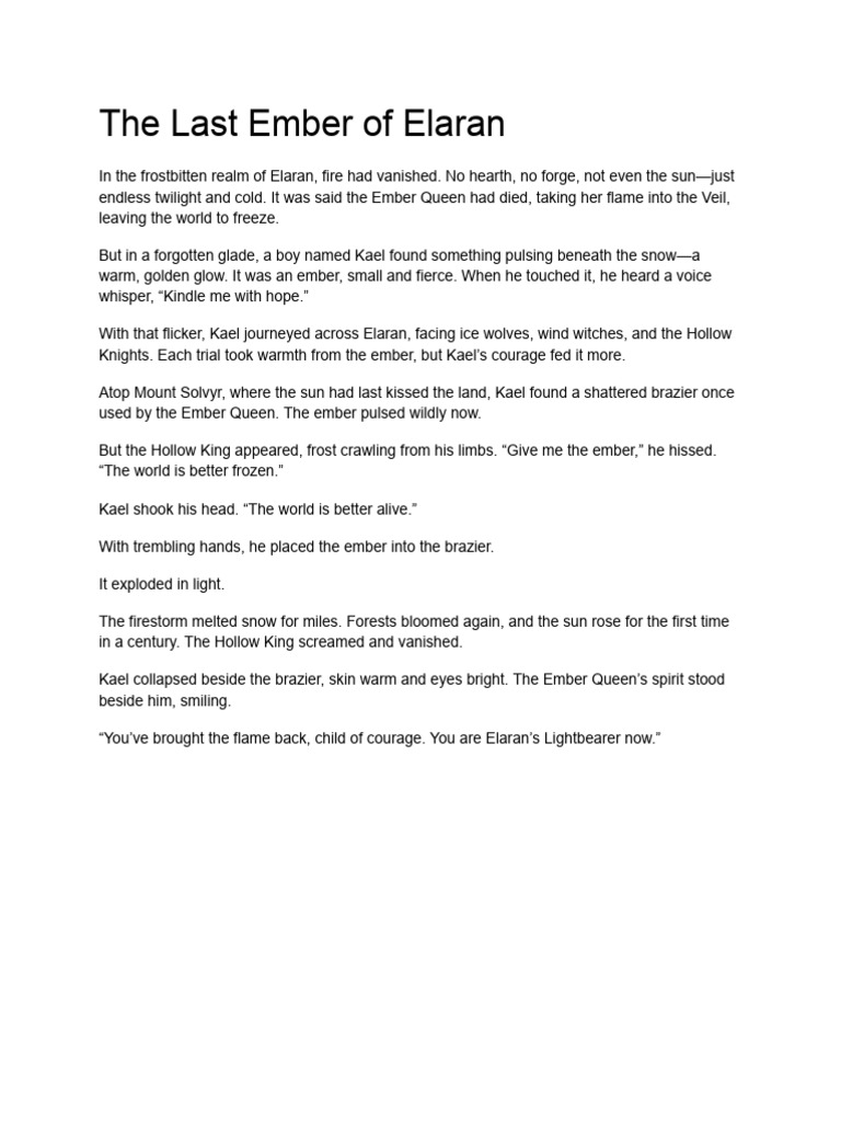 The Last Ember of Elaran | PDF