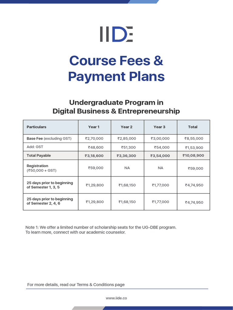 DBE Program Fees & Payment Details | PDF | Fee | Financial Services