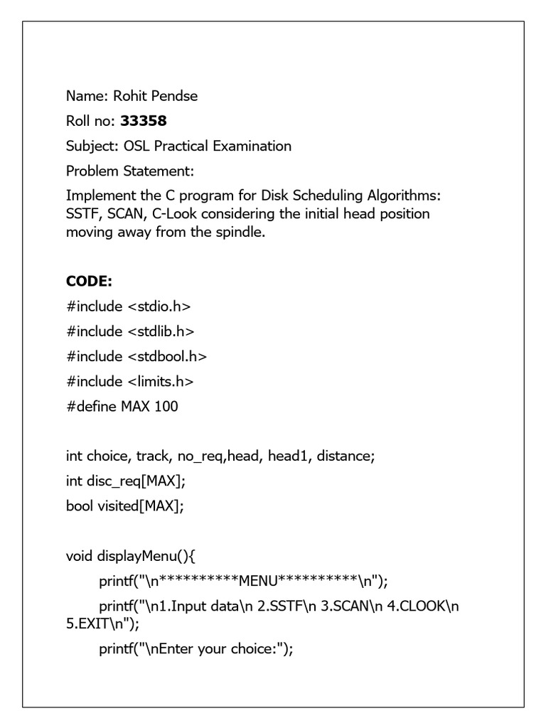OSL Practical Exam | PDF | Algorithms And Data Structures | Computer Science