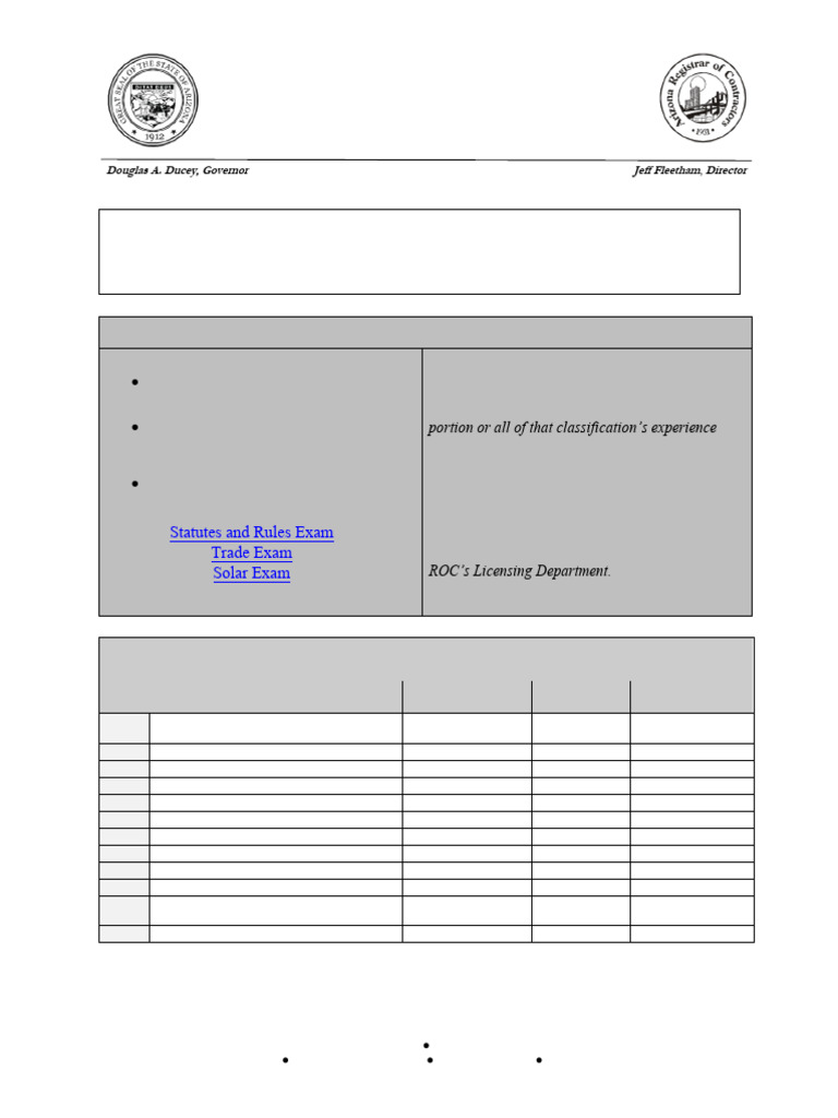 Arizona Contractor License Classifications | PDF | Wall | Air Conditioning