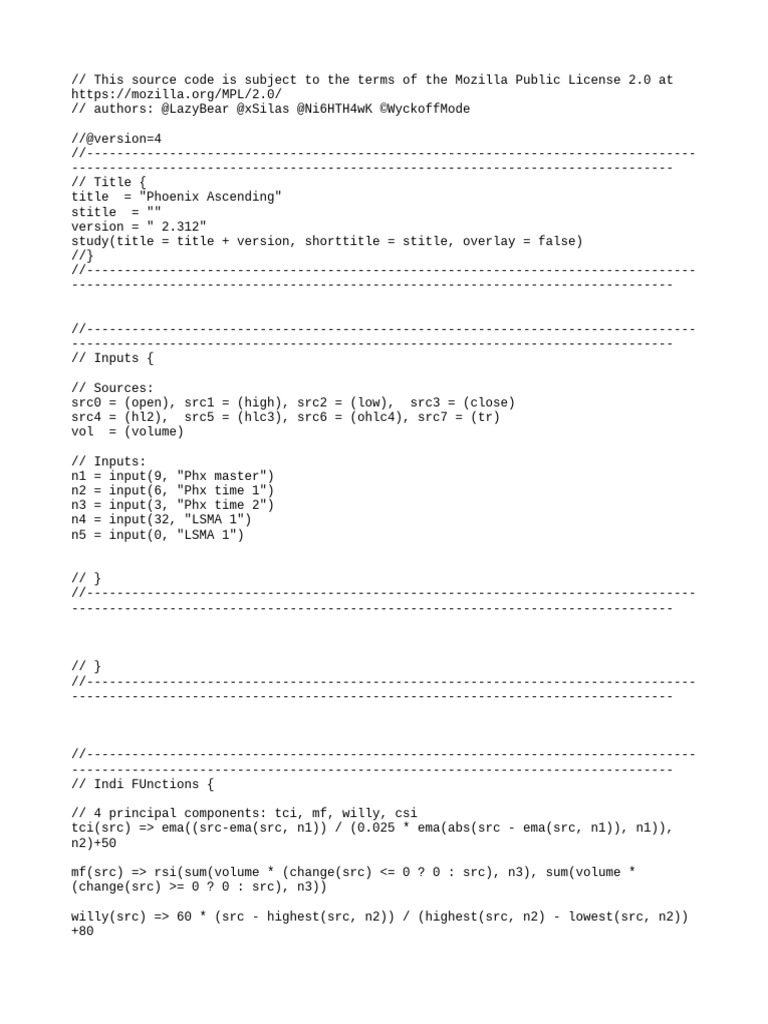 Phoenix Ascending Indicator Code | PDF
