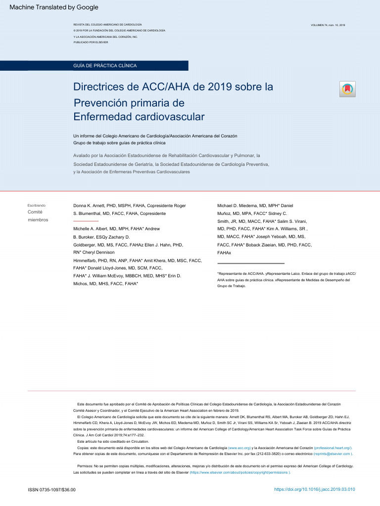2019 ACC-AHA Guideline On The Primary Prevention of Cardiovascular ...