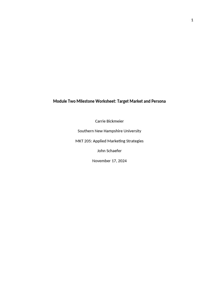MKT205 Module Two Milestone | PDF | Millennials
