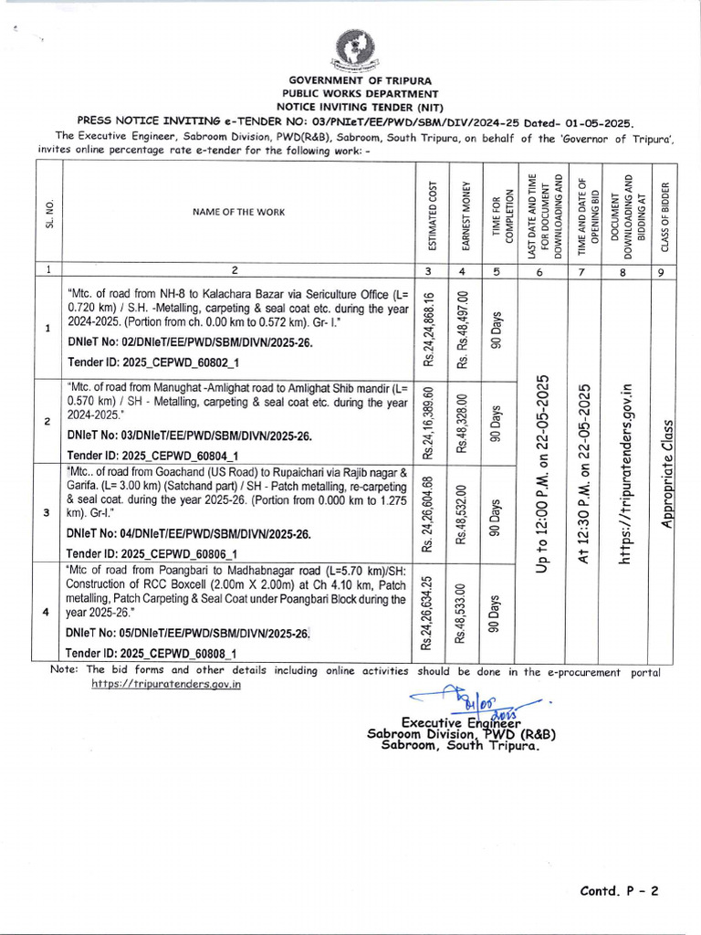 Tendernotice 1 | PDF