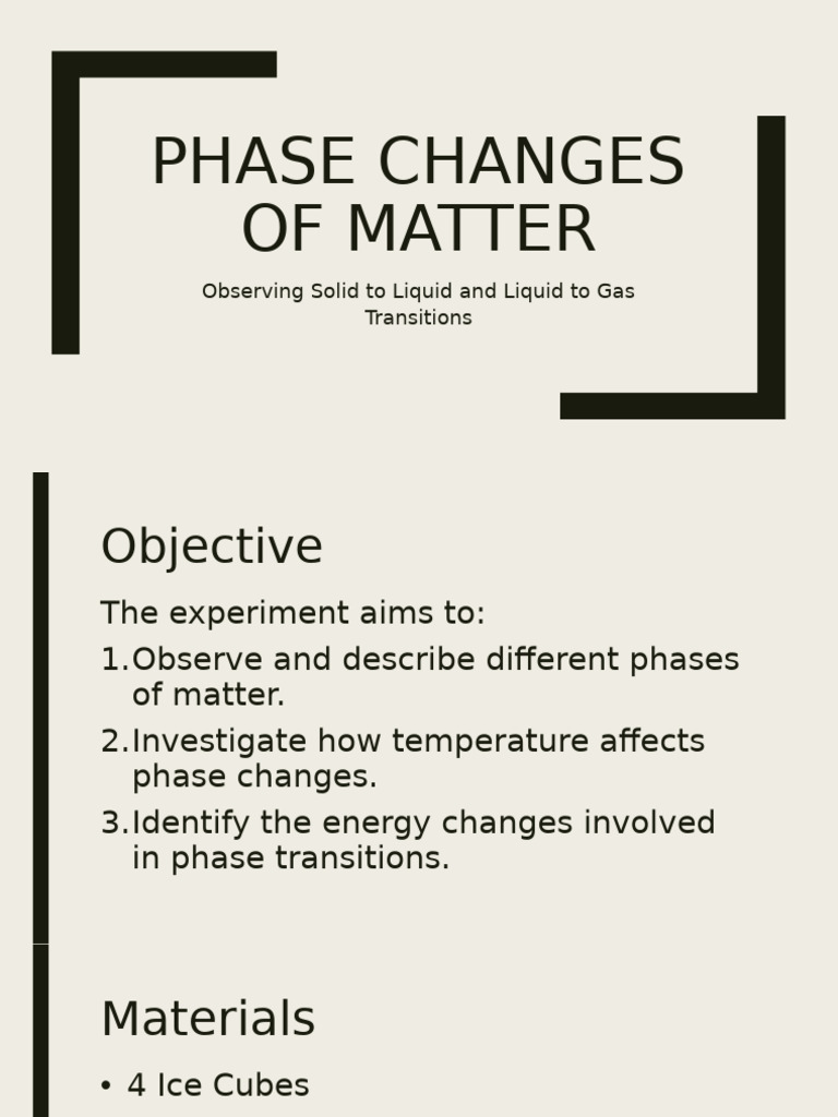 Phase Changes of Matter | PDF