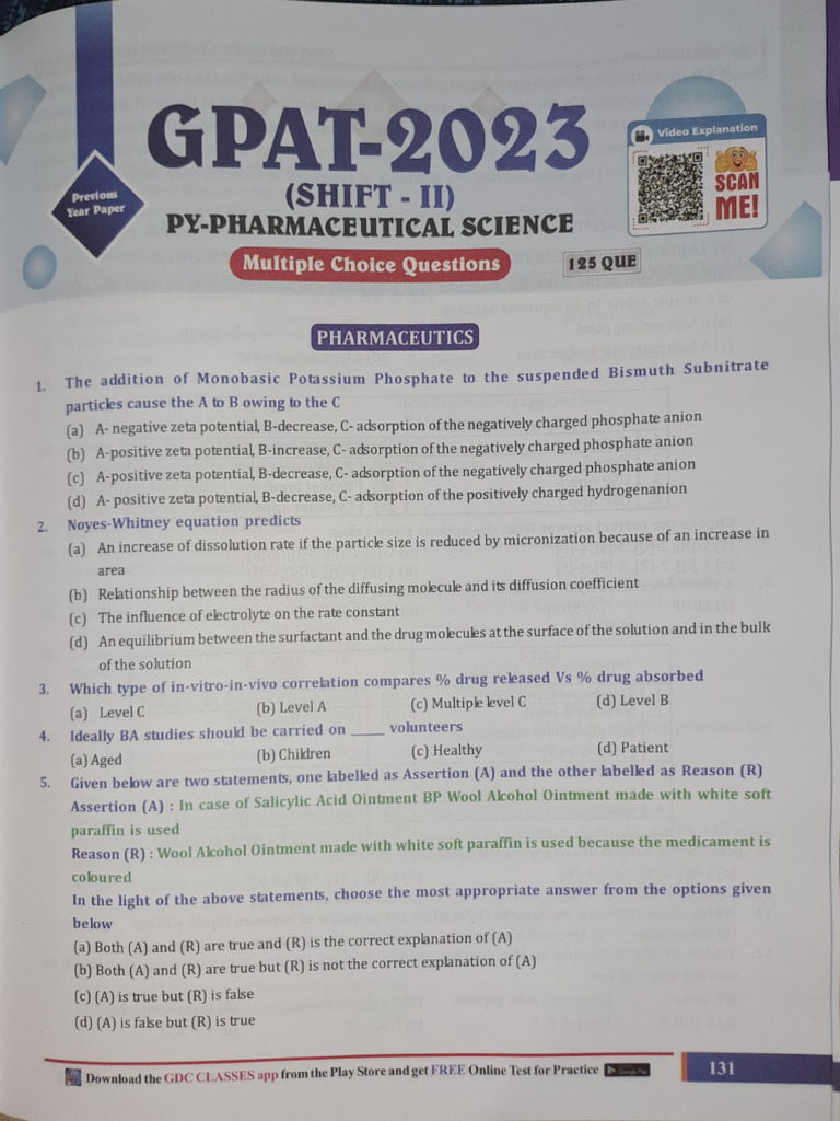 GPAT-2023 (Shift-2) | PDF